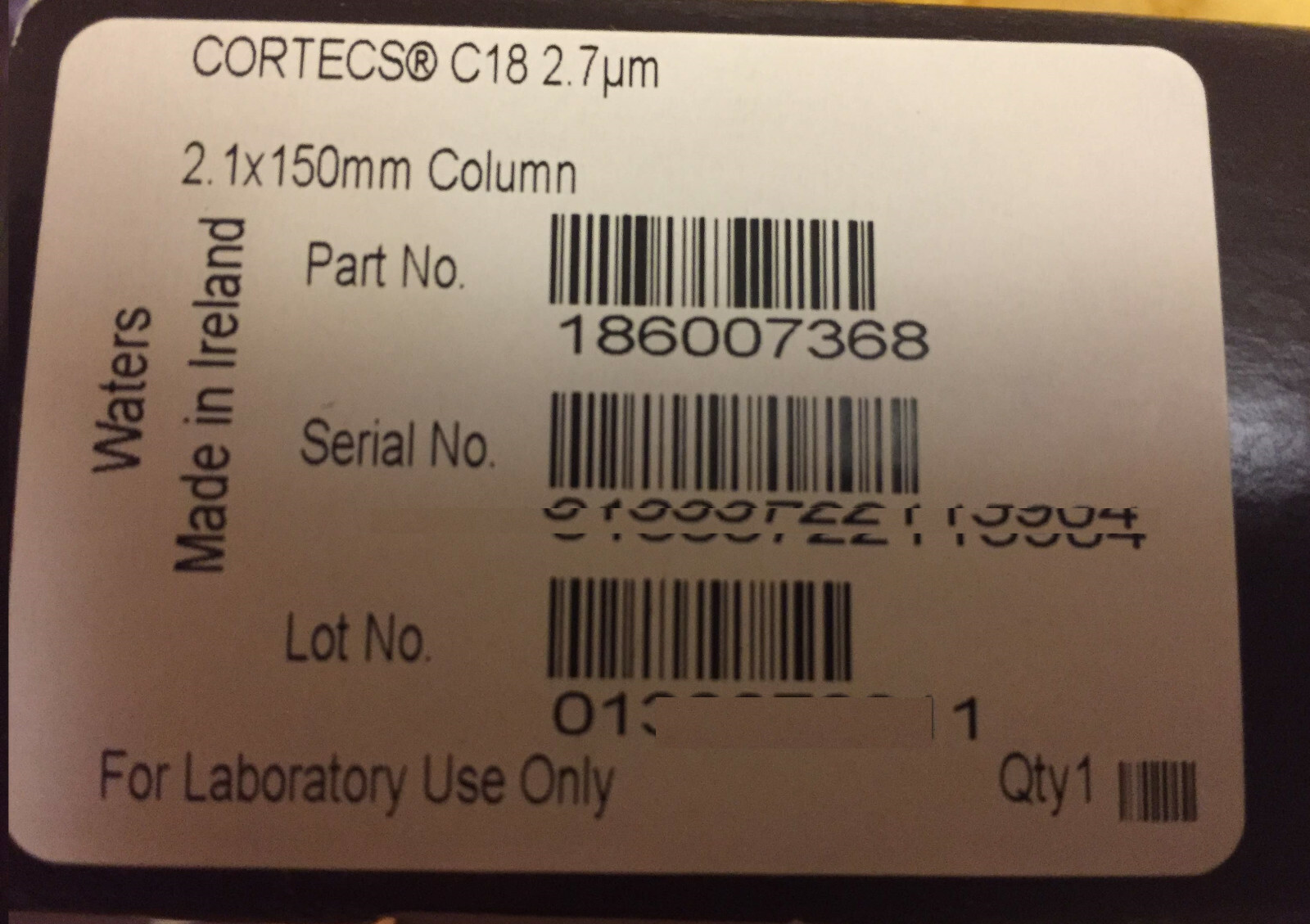 New Waters CORTECS Column C18 column 2.7 µm, 2.1 mm x 150 mm, P/N ...