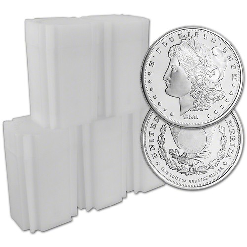 100-pc. 1 oz. Silver Round - Sunshine Morgan - .999 (Lot, Rolls, 5 ...