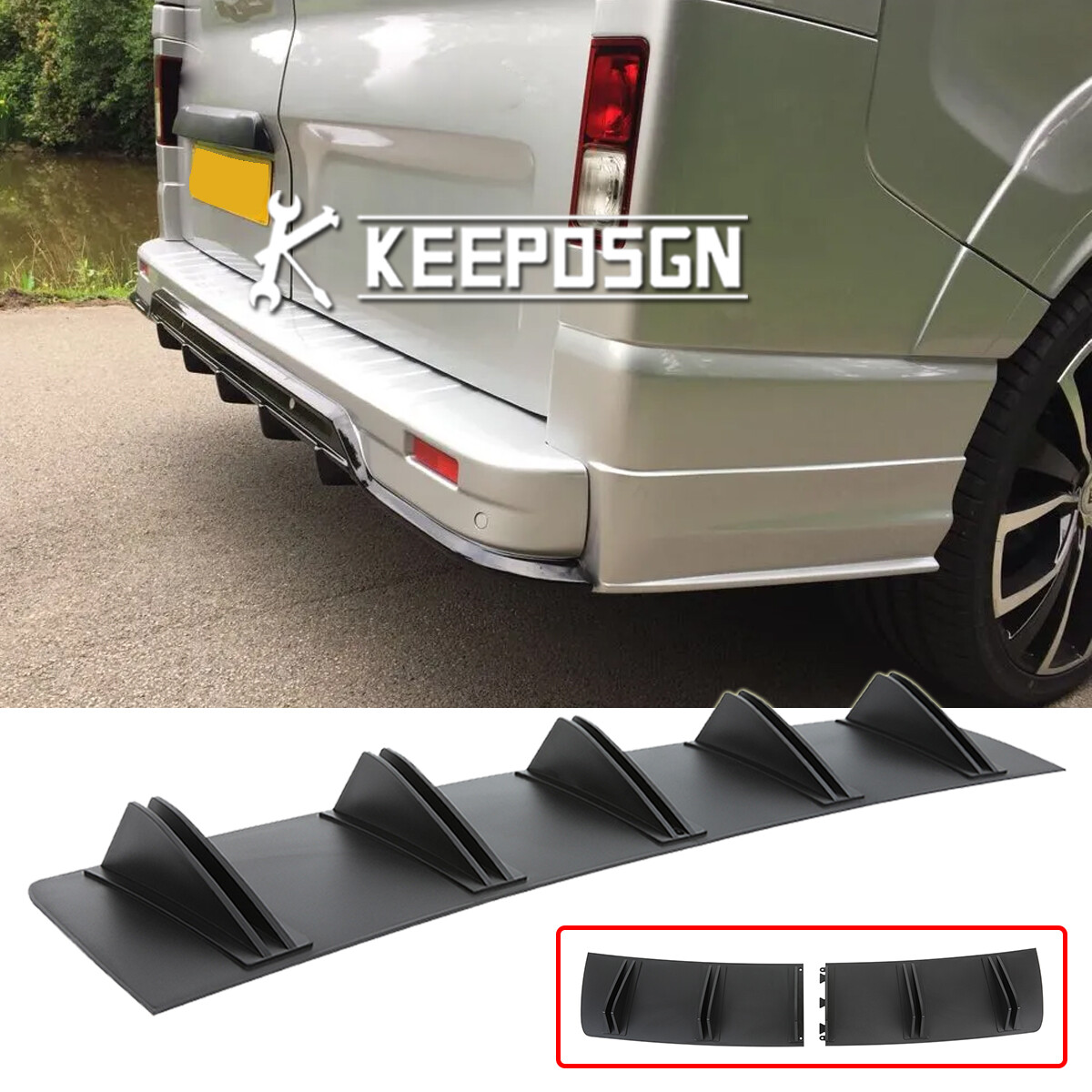 For Vauxhall Vivaro Astra VXR Rear Bumper Diffuser 10x Shark Fin ...