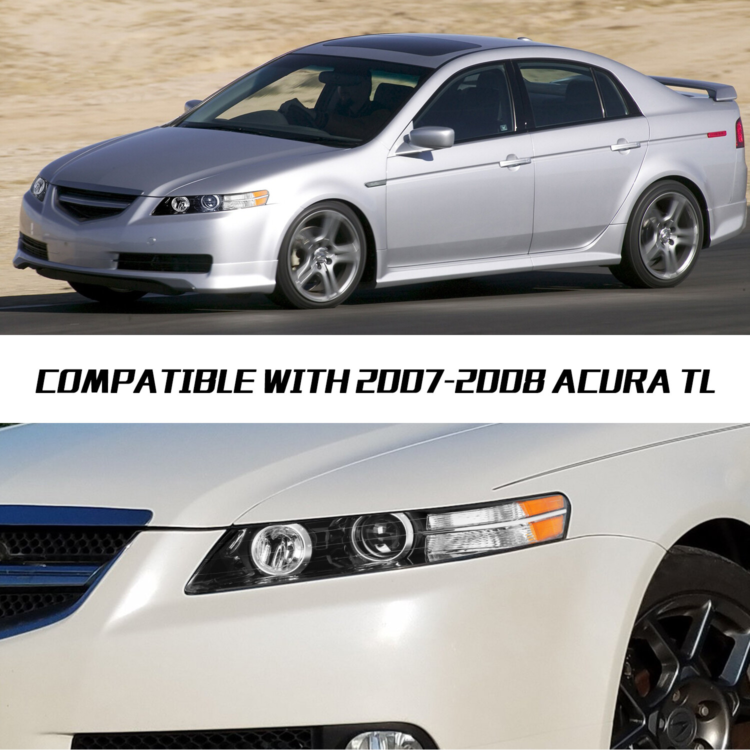 HID Headlights Assembly Pair For 2004-2008 Acura TL Type-S Model 04-08 ...