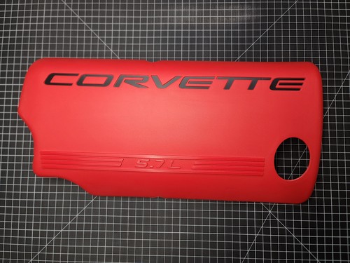 C5 Fuel Rail Engine RH Cover Z06 Red w/Matte Black CORVETTE Inlays 97 ...