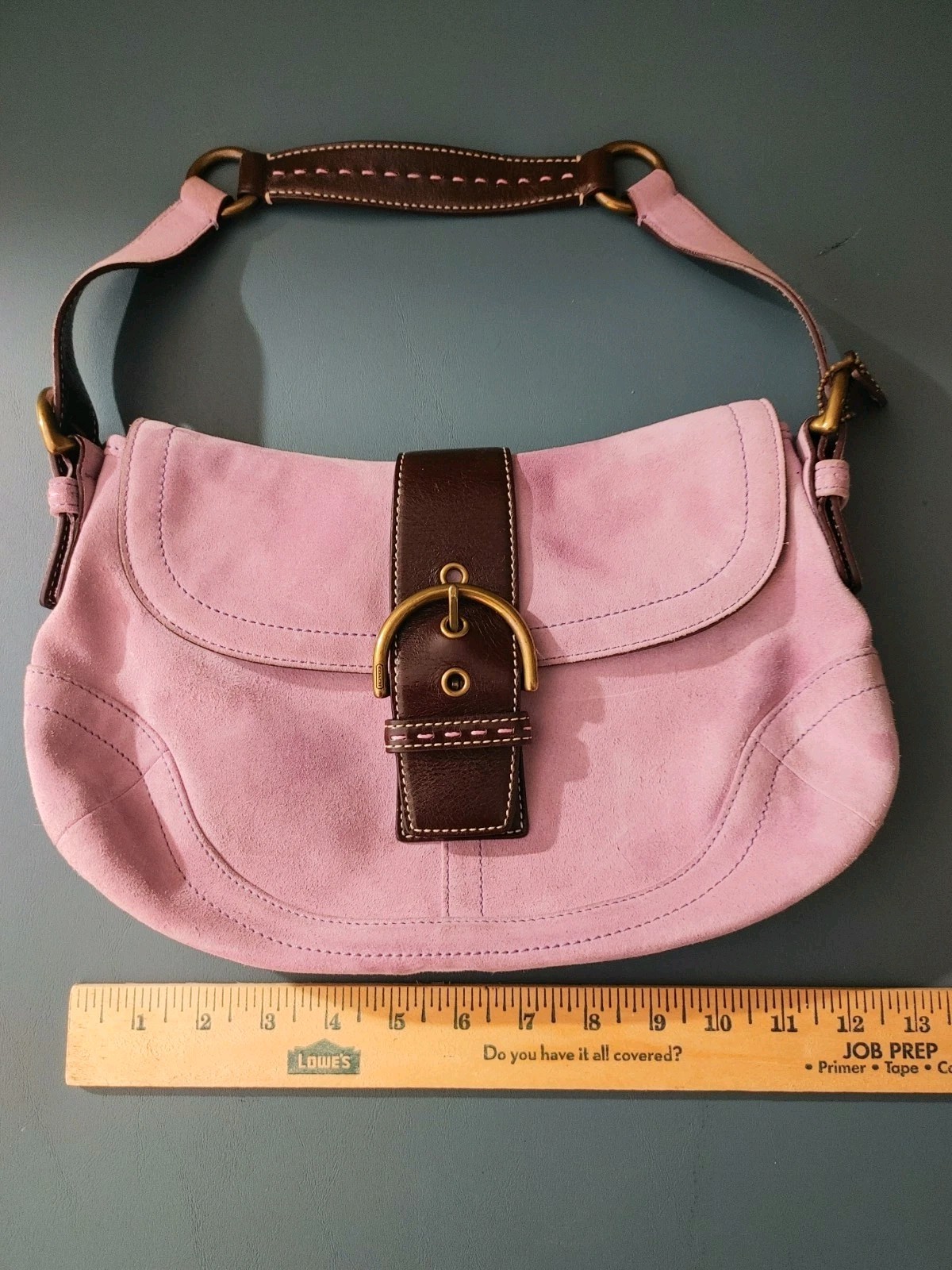Rare Coach Soho D05S-9688 Purple Lilac Suede Leather Flap Y2K Shoulder ...