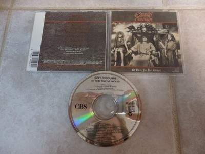 Ozzy Osbourne No Rest for the Wicked Early CBS Records Press CD Black ...