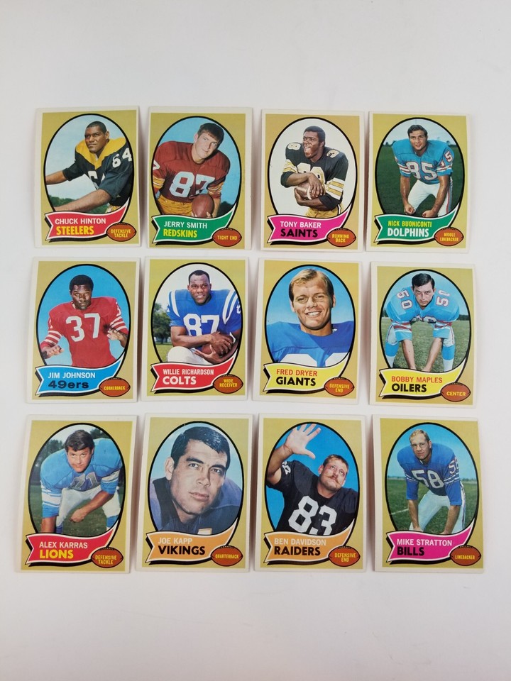 1970 TOPPS FOOTBALL COMPLETE SET 263 CARDS EX AVG COND. READ ...