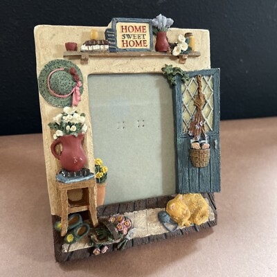 Figi Graphics Picture Frame Whimsical Cottage Home Sweet Home | eBay
