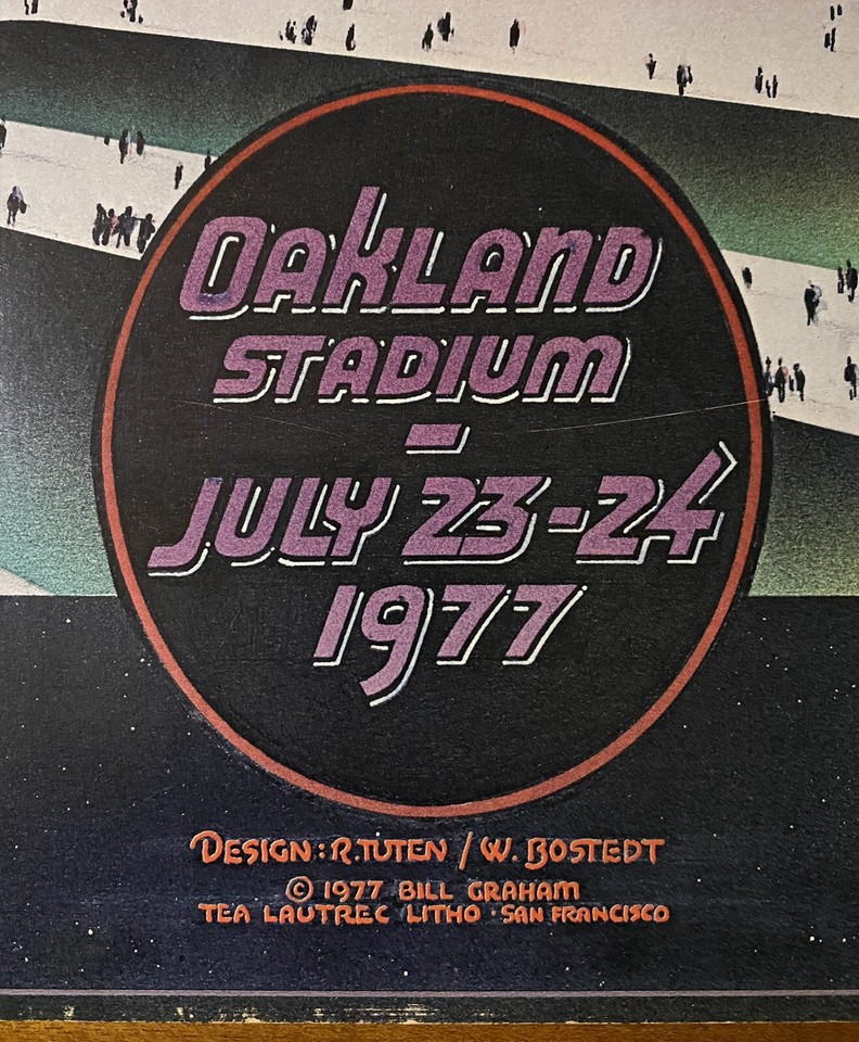 LED ZEPPELIN Oakland 1977 CONCERT POSTER + 2 UNUSED TICKETS Day On The ...