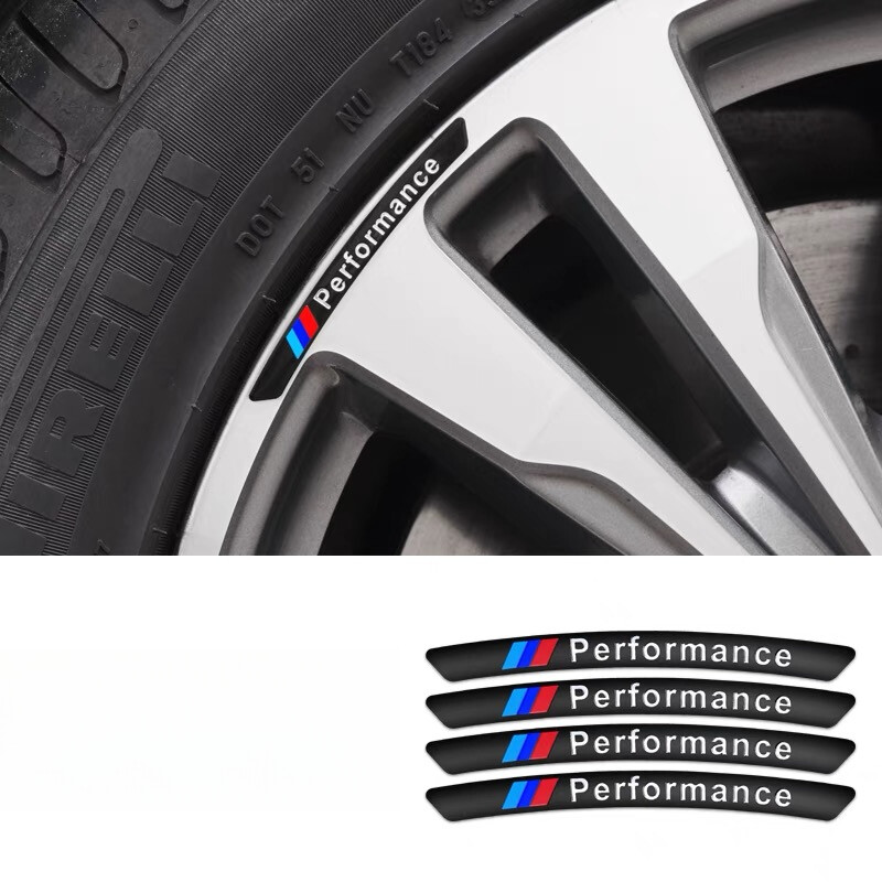 4pcs for BMW Performance Wheels Aluminum Sticker decal Badge Emblem M ...