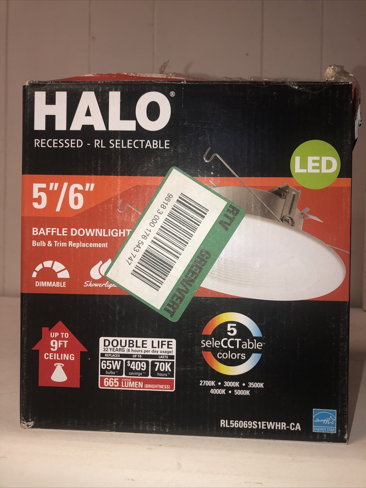 Halo RL 5"/6" Baffle Downlight With 5 Selectable Colors | eBay
