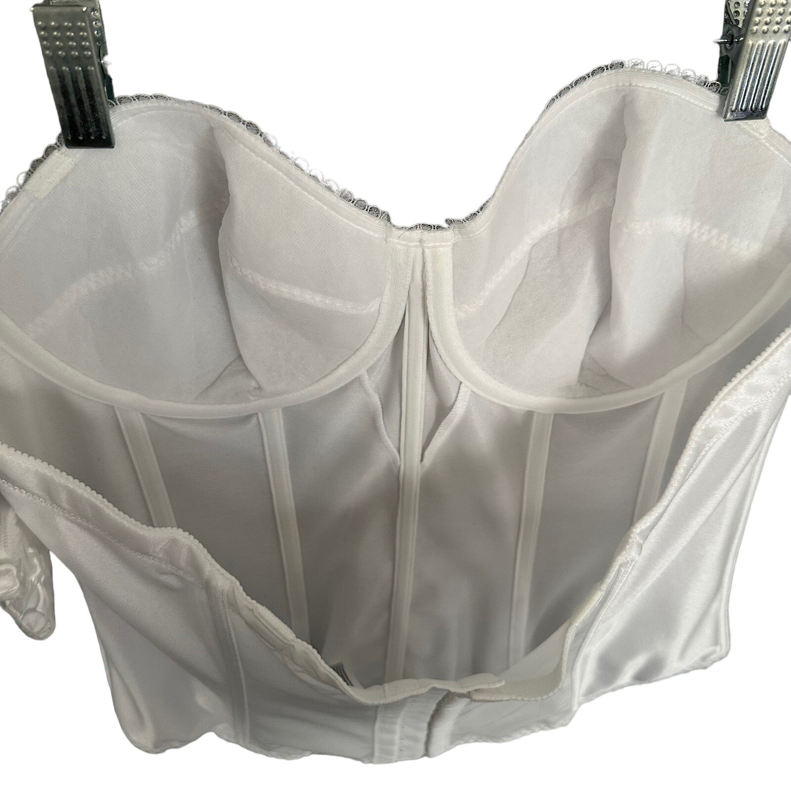 Dominique Corset Bra Torsolette White Sz 52c Strapless Longline Bridal ...