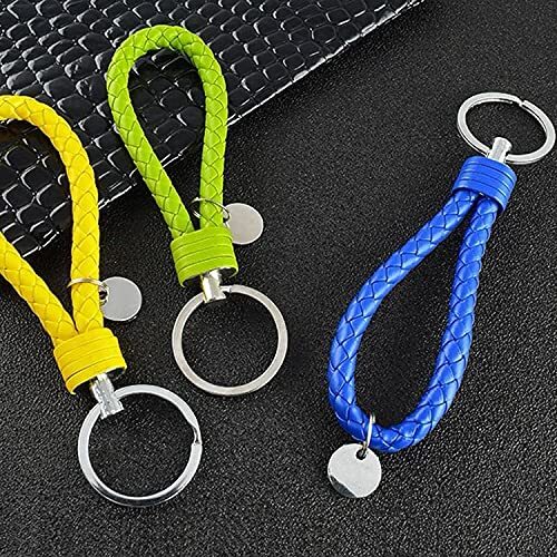 Key Chains Handwoven Leather Keychain Simple Car Keychains Accessories ...