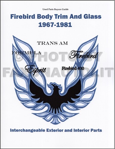 Trans Am and Firebird Body Parts Interchange Book 1978 1979 1980 1981 ...