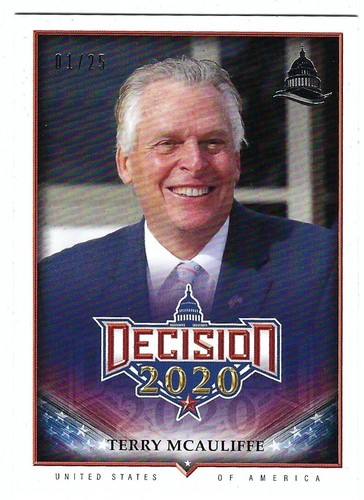 DECISION 2020 SERIES 2 TERRY McAULIFFE SILVER CAPITOL PARALLEL CARD 568 ...