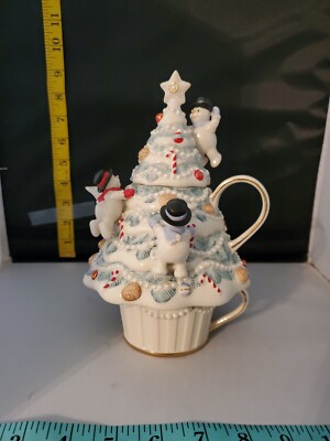 Lenox China Snowman Christmas 'Teapot For One' 3 Piece Rare Teapot | eBay