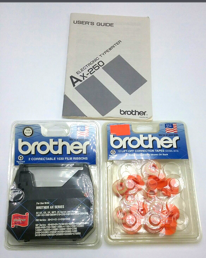 Brother AX-250 Electronic Typewriter NICE carrying bag & cartridges ...