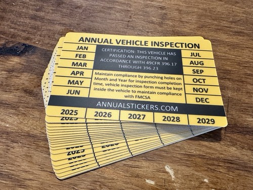 20 Pack Annual Vehicle Inspection Decal Sticker Trucks Trailers Semi ...