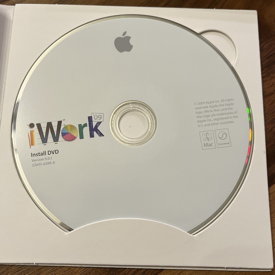Apple iWork '09 Version 9.0.1 Full Version Used Once | eBay