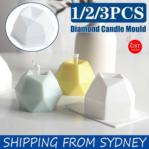 Eight-sided Diamond Candle Mould DIY Aromatherapy Soap Candle Mold 3D ...