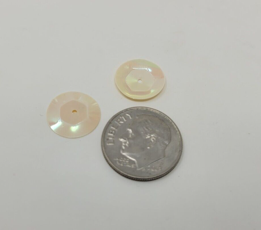 500 pcs Bulk Cream Iris AB Large 12mm Round Cup Loose Sequins Sewing ...