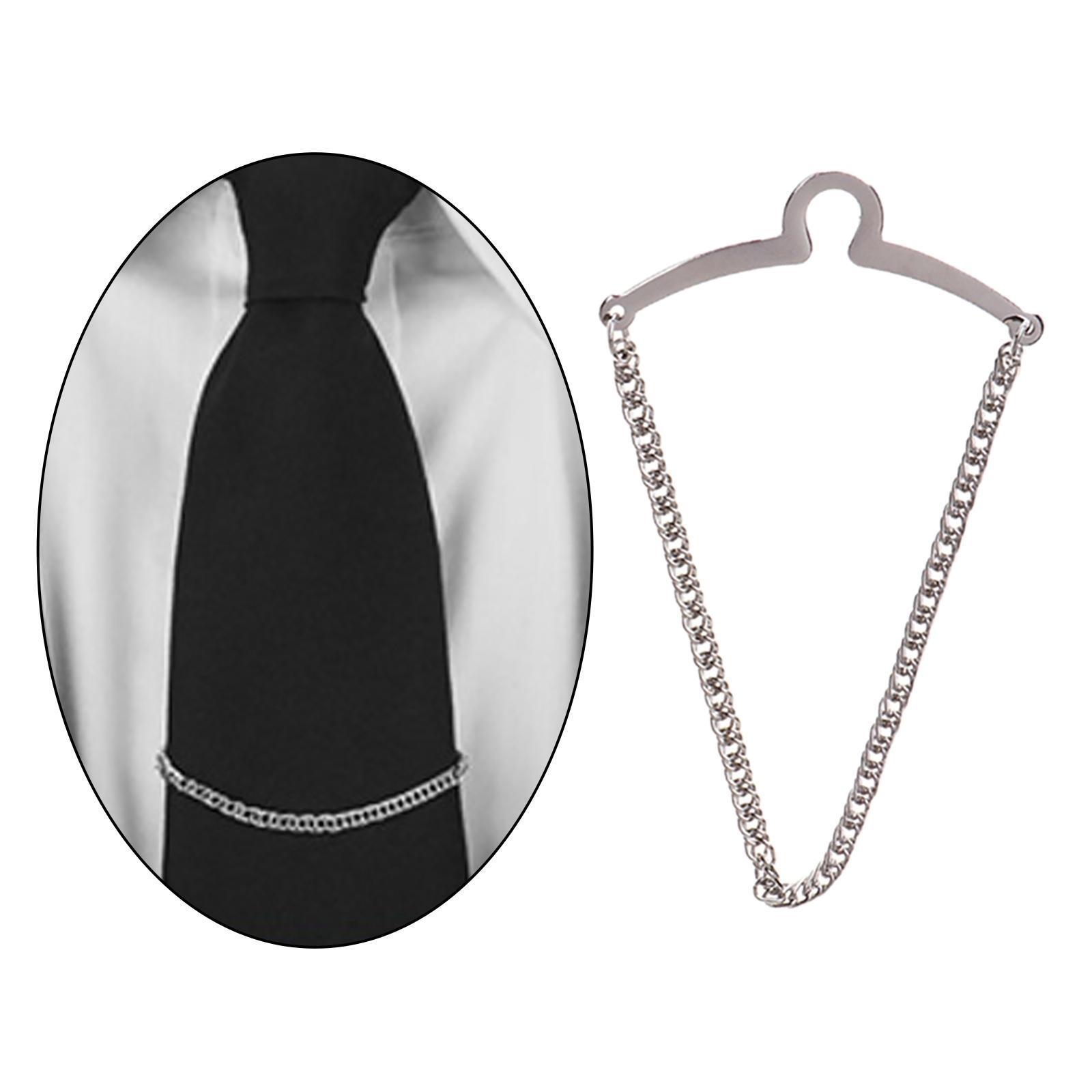 Men's Tie Chain Suit Shirt Jewelry Tie Clip Button Attachment Wedding ...
