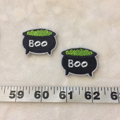 Witch’s Cauldron Boo Iron On Patch Set Of 2 Halloween Cool | eBay