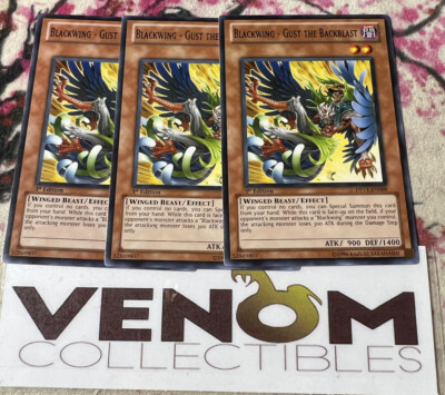 3x (M/NM) Blackwing - Gust the Backblast DP11-EN009 Common 1st Edition ...
