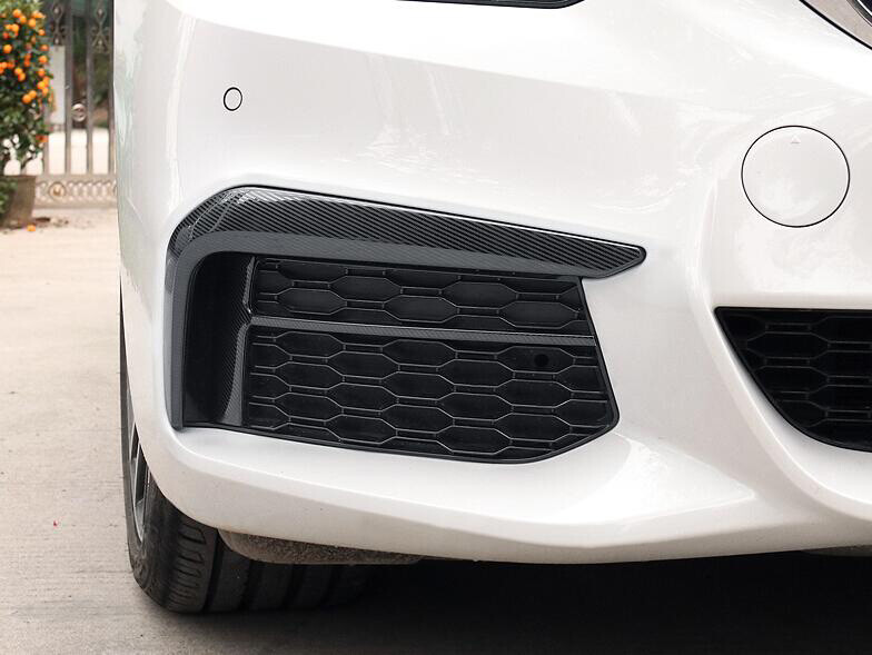 Carbon Fiber Steel Exterior Front Fog Light Strip Trim For BMW 5 Series ...