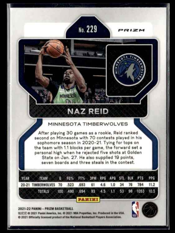 2021 Panini Prizm #229 Naz Reid Silver Near Mint | eBay