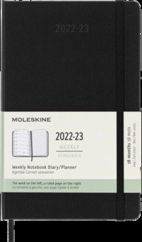 Moleskine 2023 Weekly Notebook Planner 18m Large Black Hard Cover (5 ...