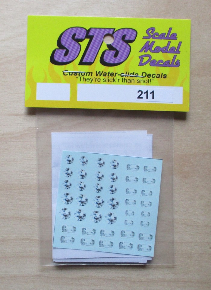 Generic Car Headlights 1:24 1:25 Scale STS 211 Model Decals ...