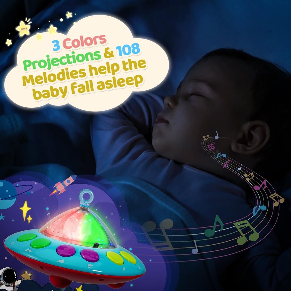 Baby Mobile for Crib, Crib Mobile with Projector and 108 Melodies Music ...