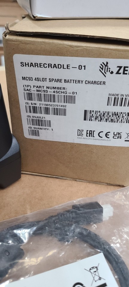 Zebra MC 93 4Slot Battery Charger for Zebra MC9300 includes power ...