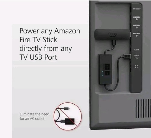 Mission Usb Power Cable For Amazon Fire Tv Eliminates The Need For Ac ...