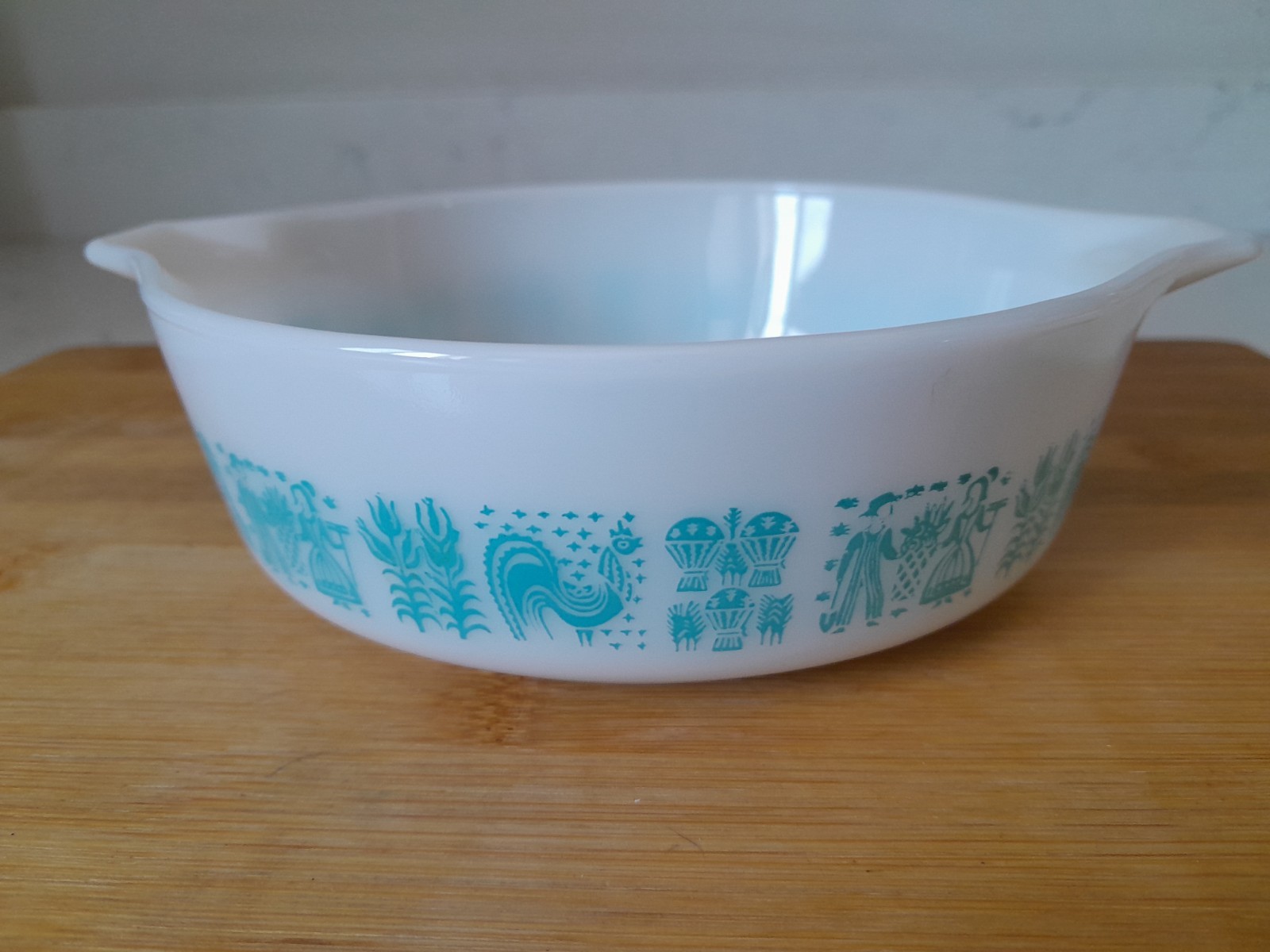 Vtg Pyrex 471 1 pt Cinderella Dish Amish Butterprint Aqua Blue Vintage ...