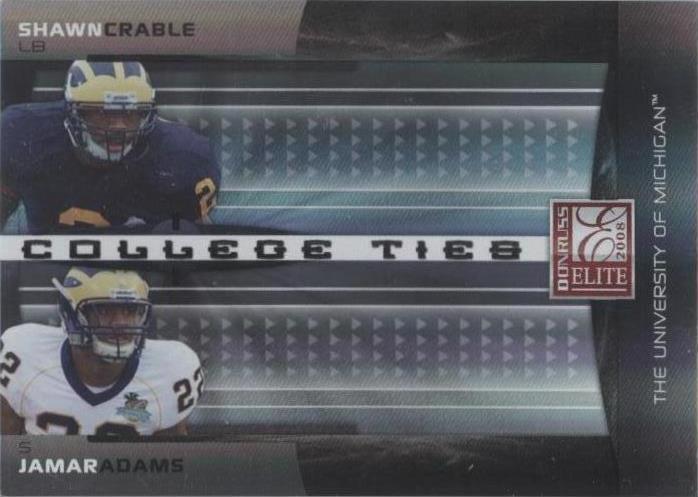 2008 Donruss Elite - College Ties Combos Shawn Crable, Jamar Adams #CTC ...