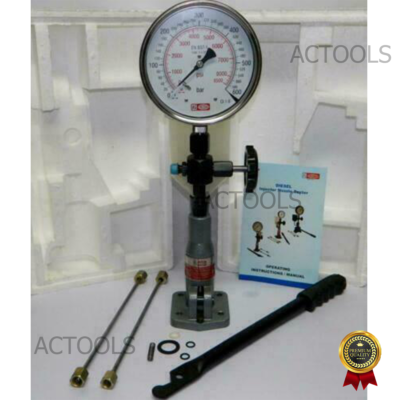 Diesel Injector Nozzle Pop Tester 0 - 600 BAR Dual Scale 0-8500 PSI ...
