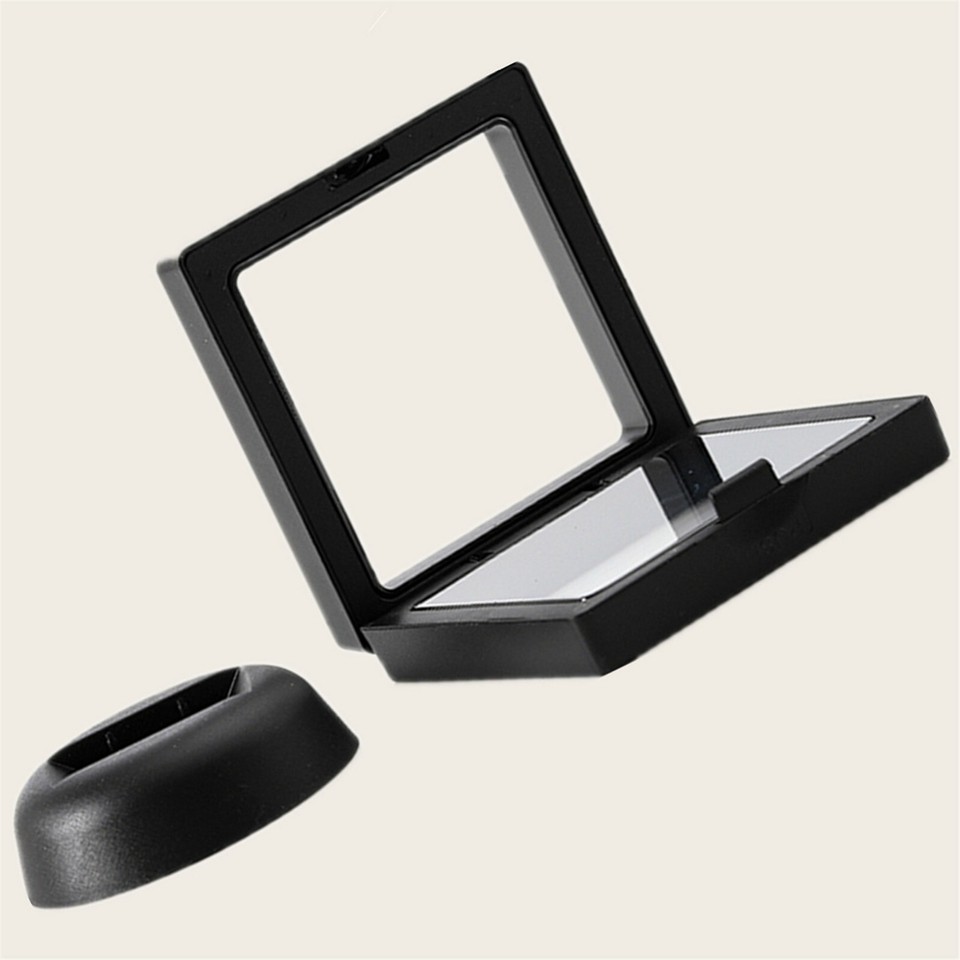 2/Pack Black 3D Floating Coin Display Frame Holder Box Case Black&Stand ...