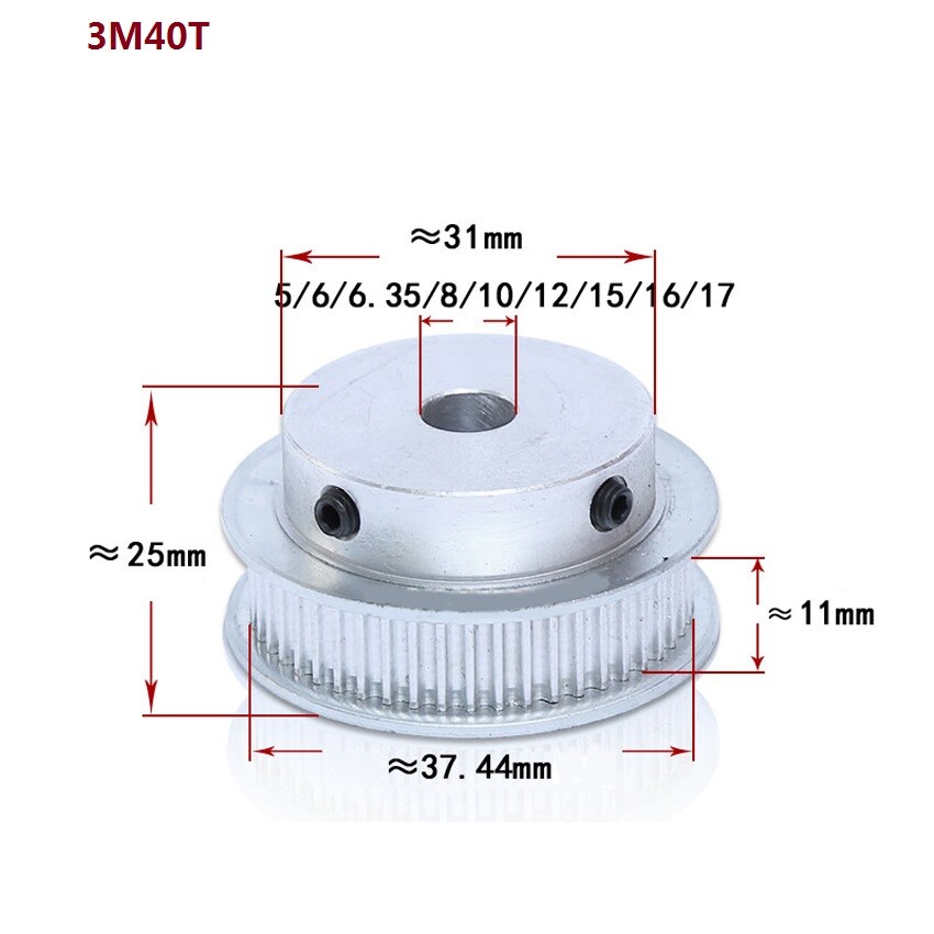 HTD-3M 15T-100T Timing Belt Pulley Synchronous Wheel Pitch 3mm Tooth ...