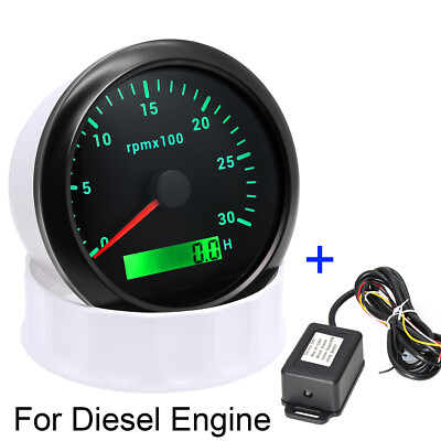 85mm Diesel Engine Tachometer 3000RPM Gauge With Tacho Adapter RPM ...