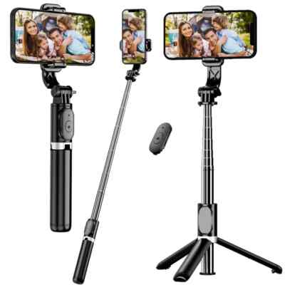 40" Cell Phone Selfie Stick Tripod, Extendable Selfie Stick All-in-1 ...