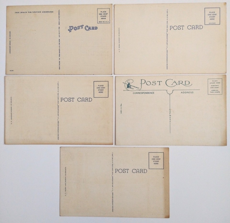 5 Vintage Linen Postcards Belding MI Art-Colortone Curt Teich Draft ...