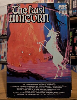 The Last Unicorn VHS 1983 Fantasy Animation CBS Fox Drawer Box Rare 1st ...