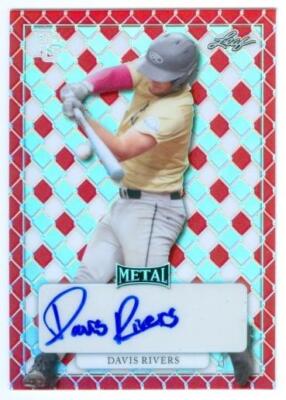 DAVIS RIVERS "RED METAL AUTOGRAPH CARD /3" LEAF PERFECT GAME NATIONAL ...