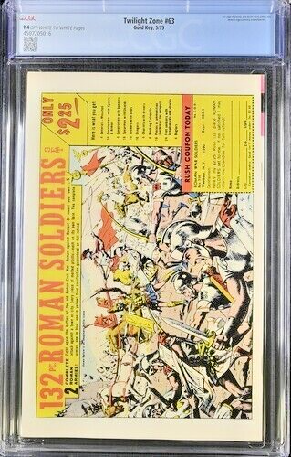 TWILIGHT ZONE #63 Painted Cover CGC 9.4 Gold Key 5/75 | eBay