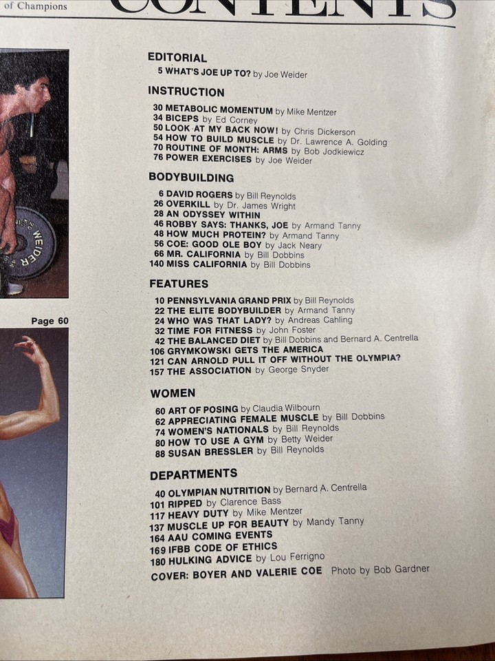 Muscle & Fitness Builder Magazine September 1980 Boyer Coe and Valerie ...