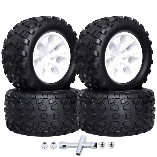Glued 1/10 Scale RC Monster Truck 2.8" RC Tires and 12mm Hex Wheels Set ...