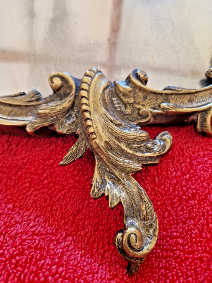 Antique solid cast brass mirror ornate rococco style | eBay UK