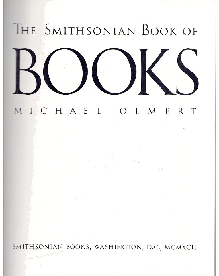 1992 The Smithsonian Book of Books by Michael Olmert Hard Cover ...