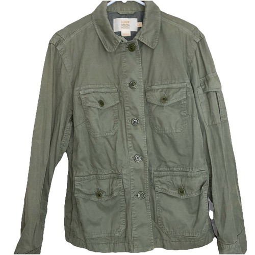J CREW Classic Twill Chino Olive Green Field Jacket Military Style ...
