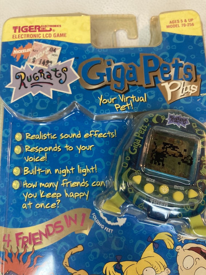 Vtg 1997 Tiger Giga Pets Plus RUGRATS Keychain Virtual Pet LCD Game ...