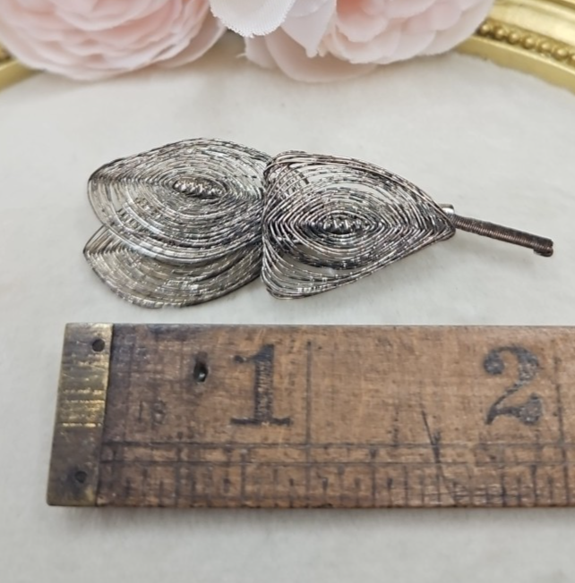 Vintage Spun Silver Leaf Leaves Filigree Brooch Lapel Pin Autumn Fall Wire Work | eBay
